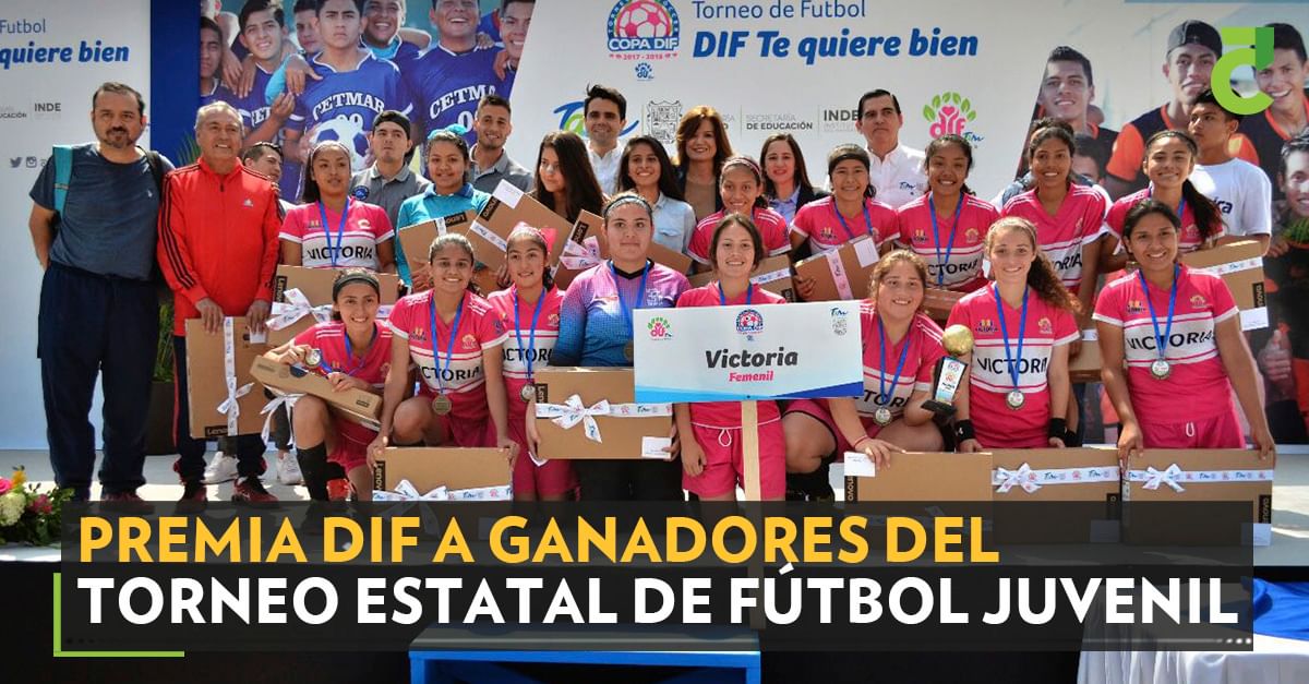 Premia DIF a ganadores del Torneo Estatal de Fútbol Juvenil
