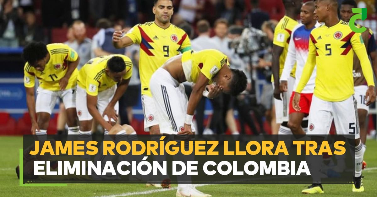 James Rodríguez llora tras eliminación de Colombia