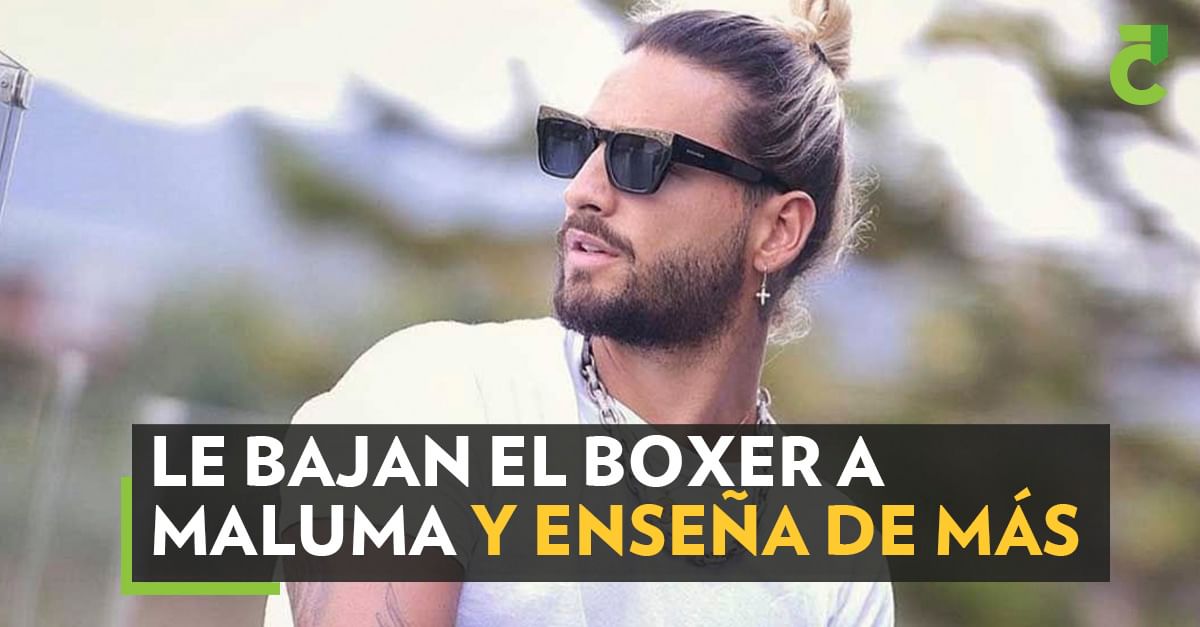 Le bajan el boxer a Maluma y enseña de más