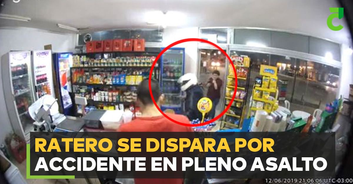 Ratero se dispara por accidente en pleno asalto