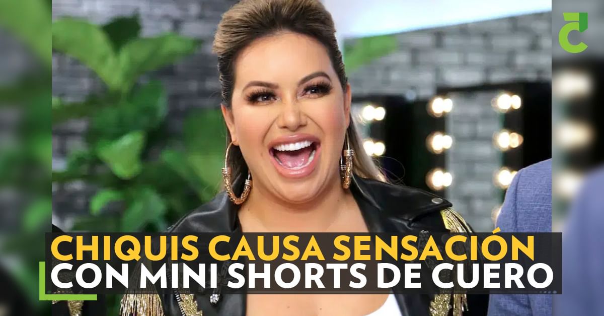 Chiquis causa sensación con mini shorts de cuero
