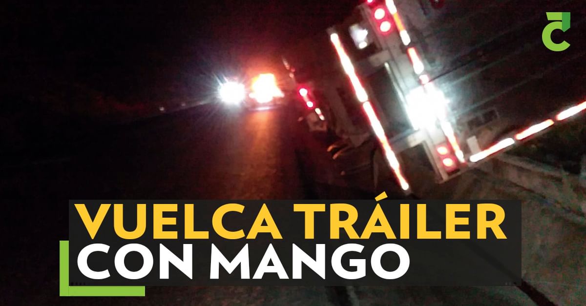 Vuelca tráiler con mango