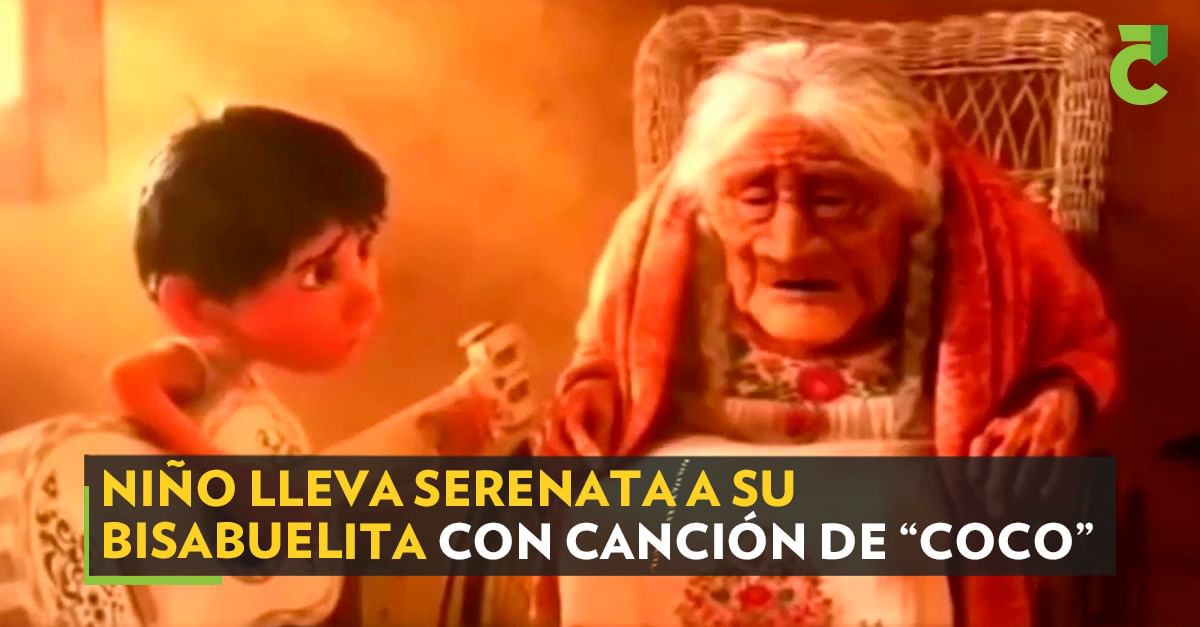 Niño lleva serenata a su bisabuelita con canción de “Coco”
