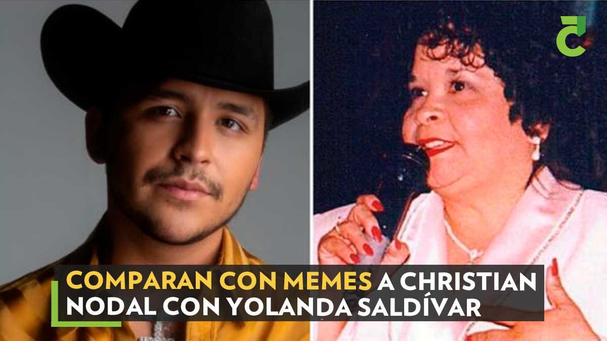 Comparan con memes a Christian Nodal con Yolanda Saldívar