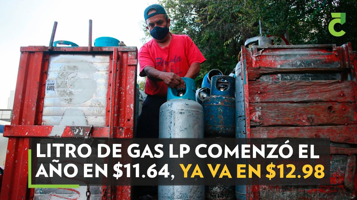 Litro de gas LP comenzó el año en $11.64, ya va en $12.98