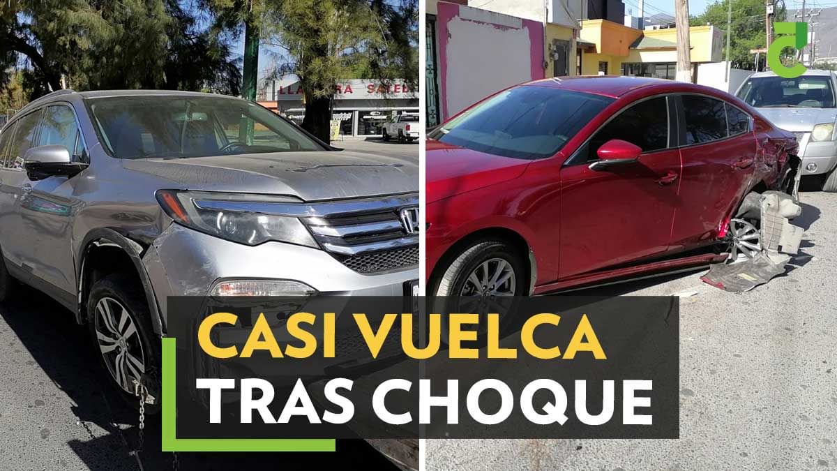 Casi Vuelca Tras Choque