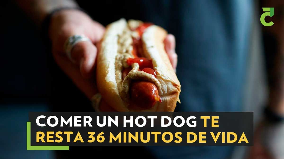 Comer un hot dog te resta 36 minutos de vida