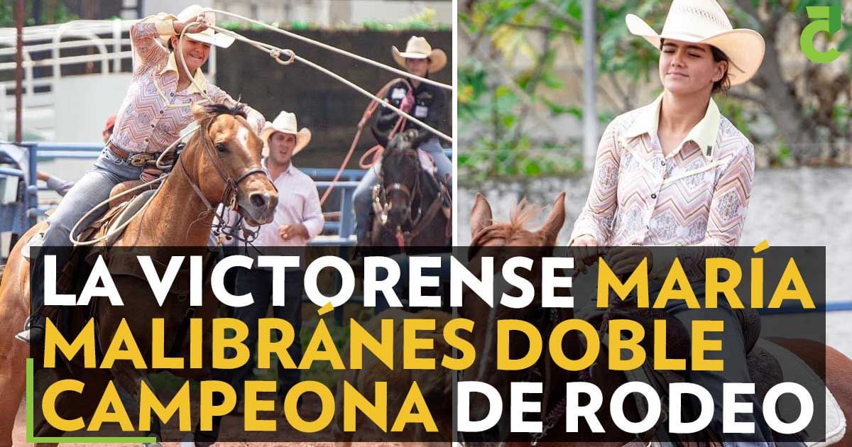 La victorense María Malibrán es doble campeona de Rodeo
