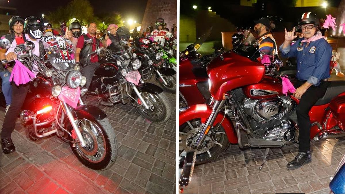 Se unen bikers en ‘rodada rosa’ contra el cáncer de mama