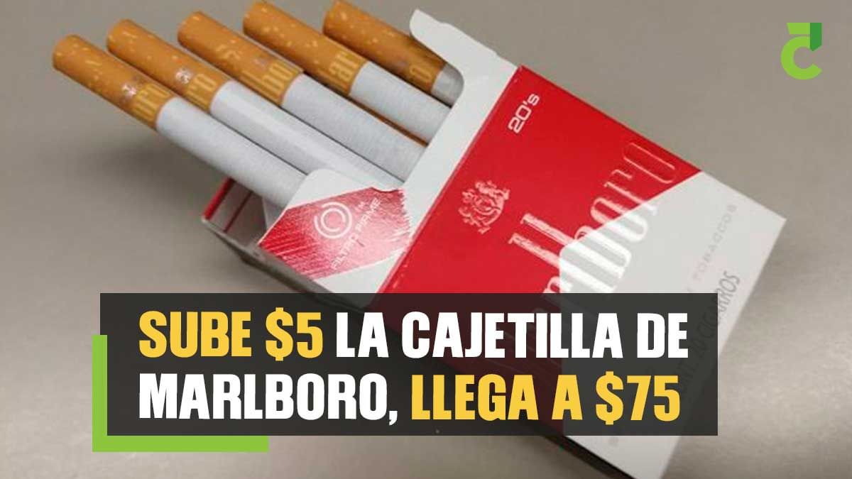 Sube $5 la cajetilla de Marlboro, llega a $75