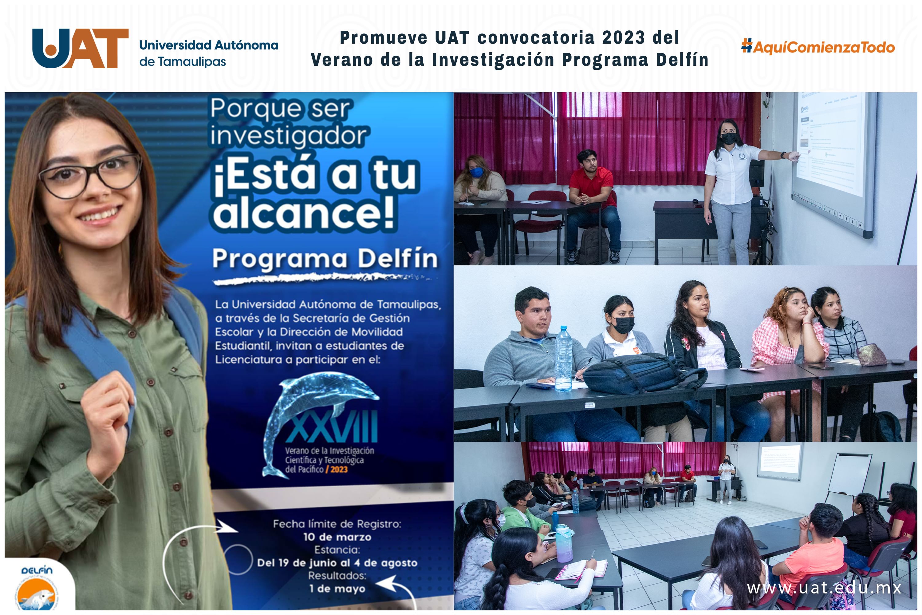 Promueve UAT convocatoria Verano de Investigación del Programa Delfín