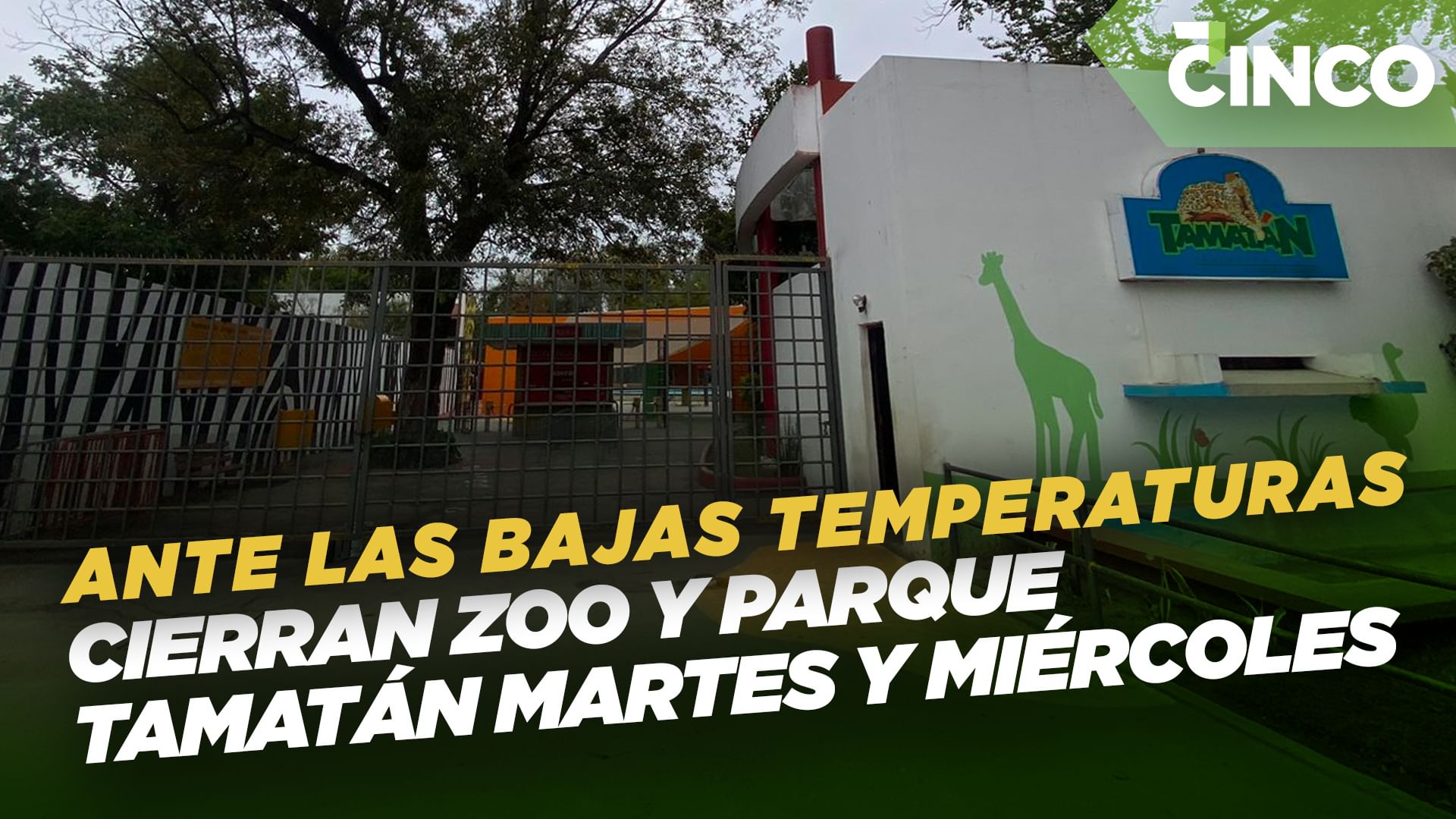 Ante las bajas temperaturas cierran Zoo y Parque Tamatán martes y miércoles