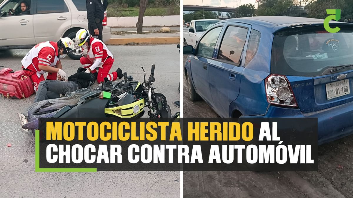 Motociclista Herido Al Chocar Contra Automóvil 9982