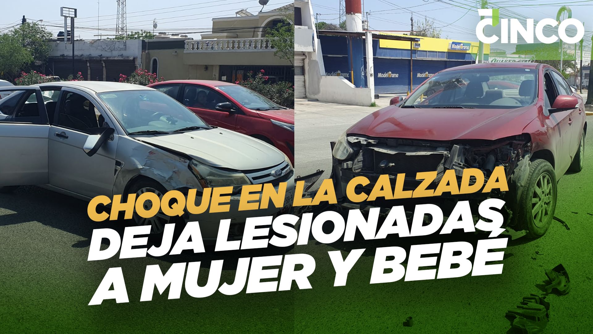 Choque en la Calzada deja lesionadas a mujer y bebé