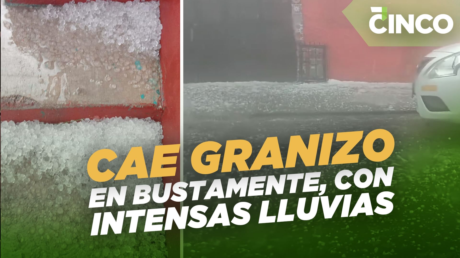 Cae granizo en Bustamente, con intensas lluvias