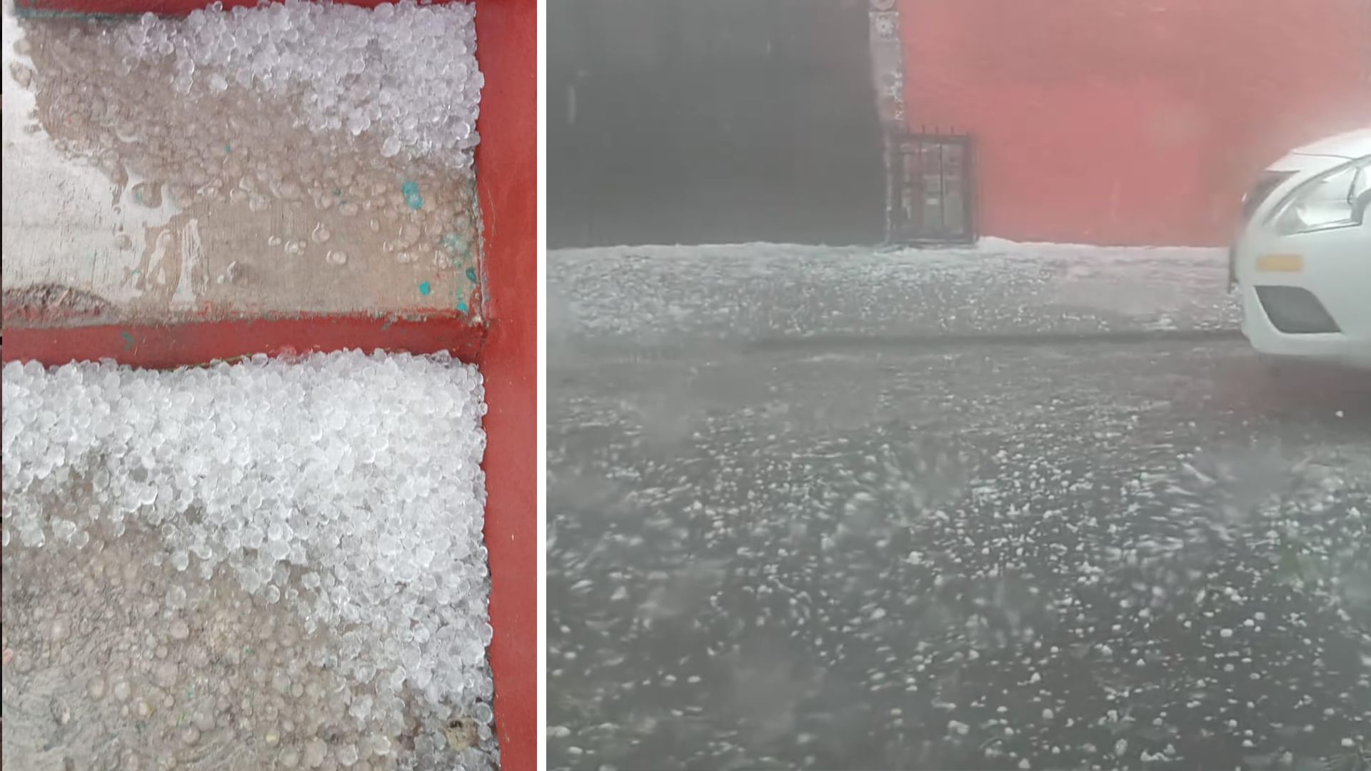 Cae granizo en Bustamente, con intensas lluvias