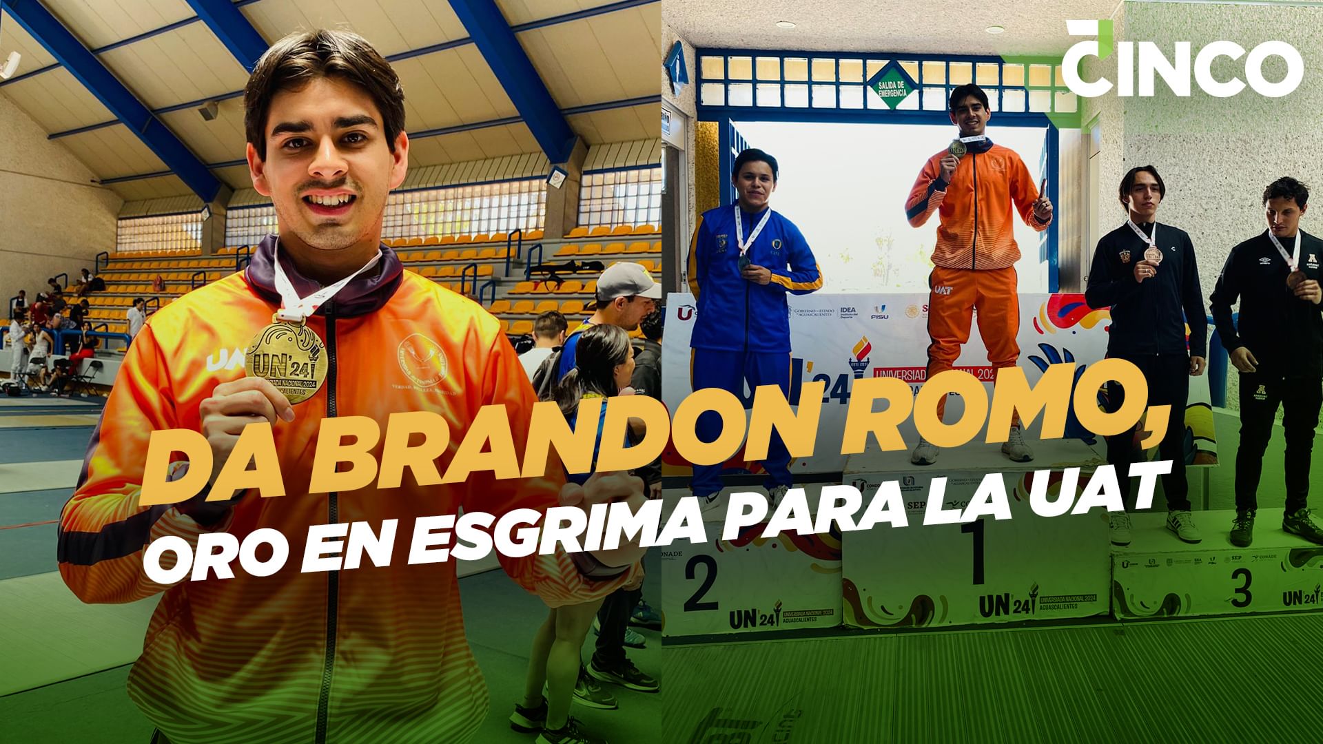 Da Brandon Romo, oro en Esgrima para la UAT