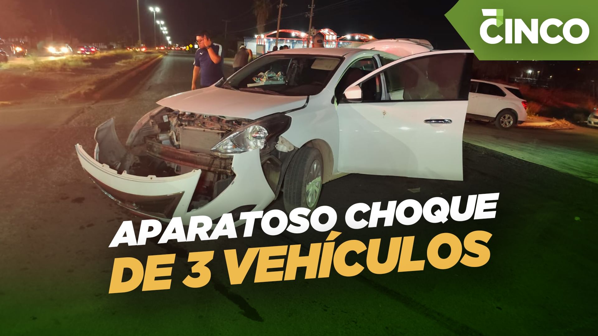 Aparatoso Choque De 3 Vehículos