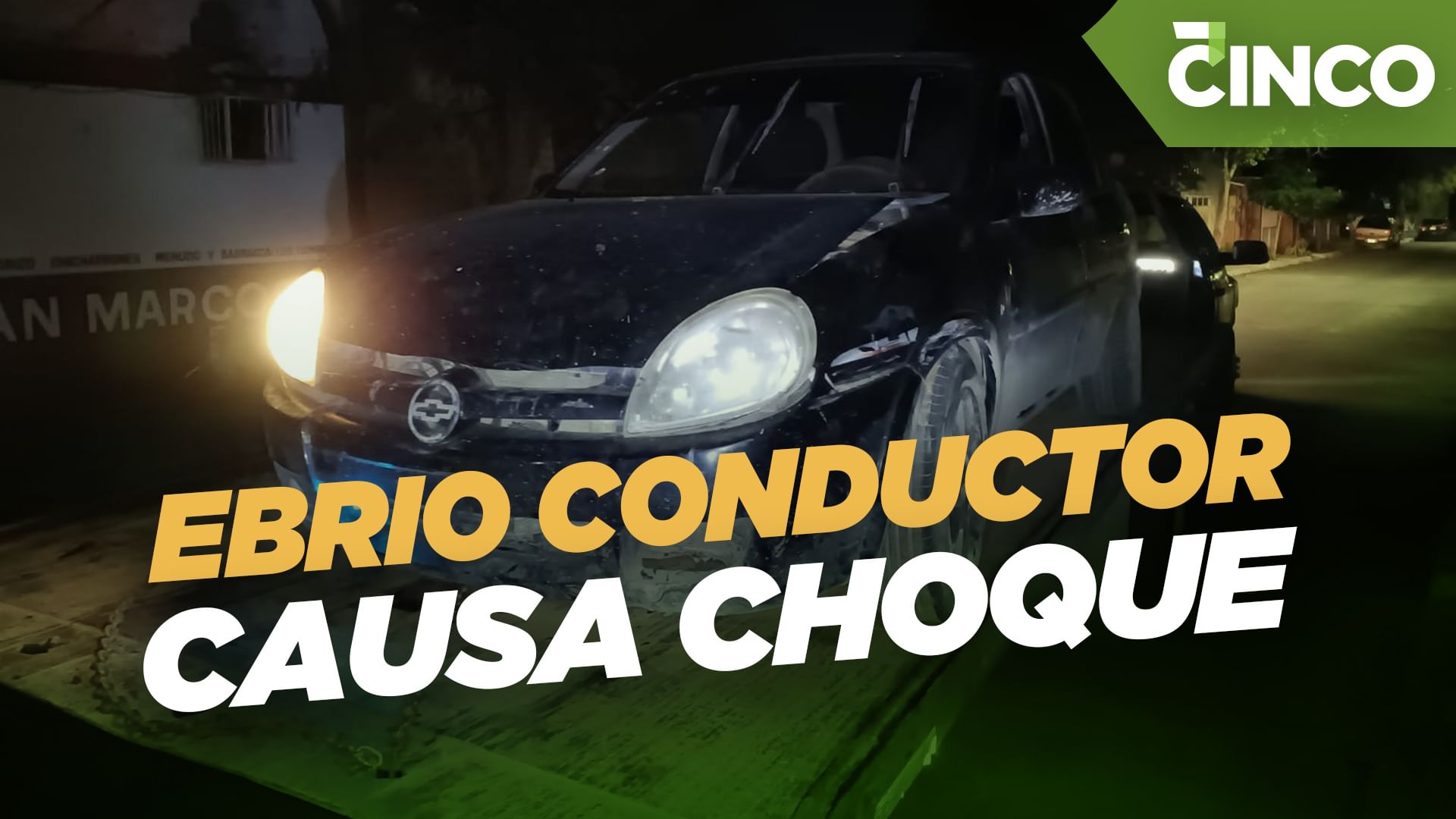 Ebrio conductor causa choque