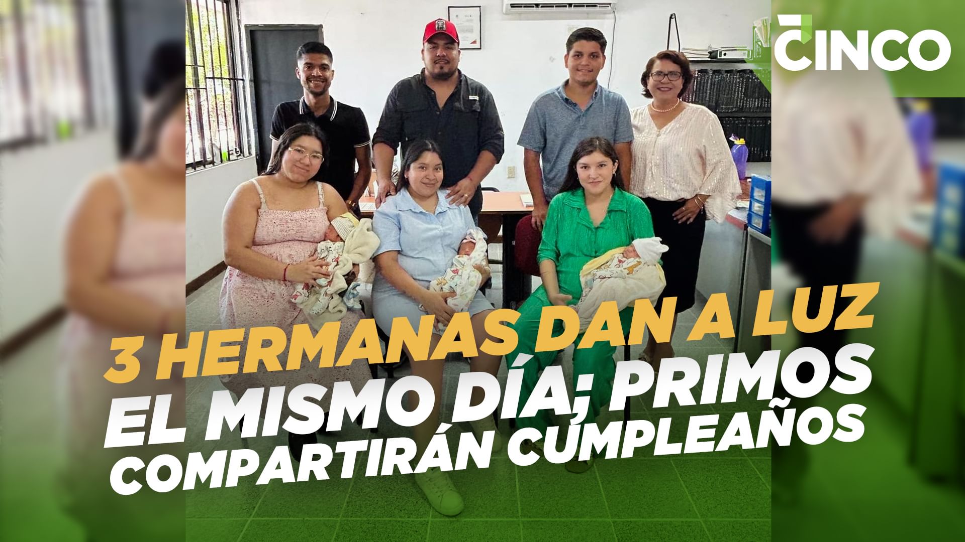 3 hermanas dan a luz el mismo día; primos compartirán cumpleaños