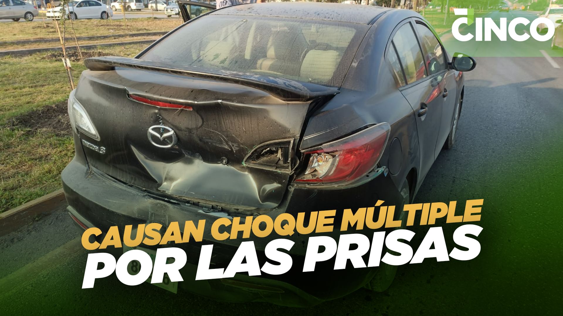 Causan choque múltiple por las prisas