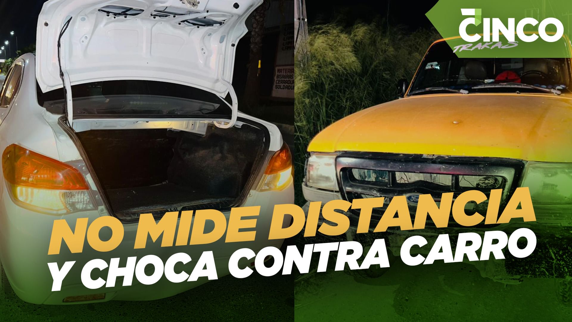 No mide distancia y choca contra carro