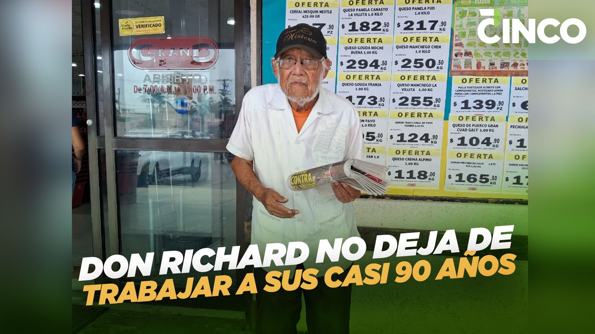 Don Richard no deja de trabajar a sus casi 90 años