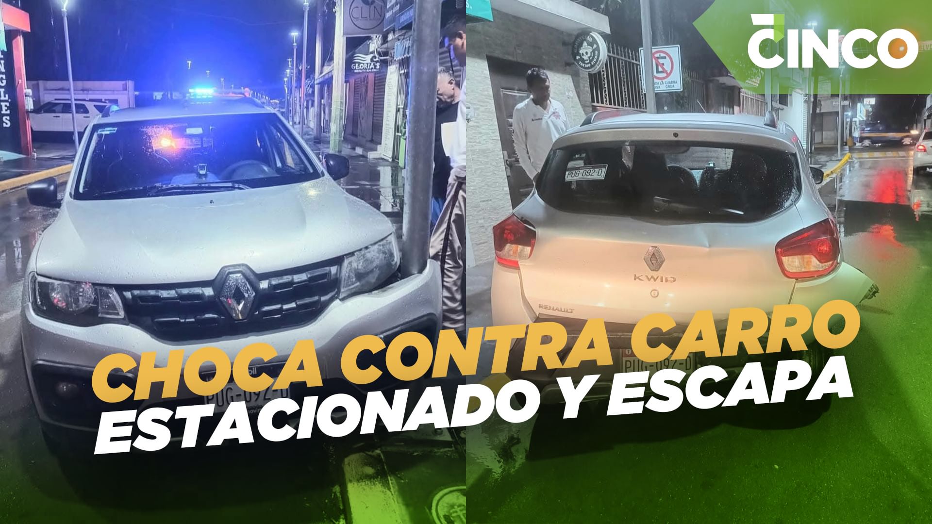 Choca contra carro estacionado y escapa