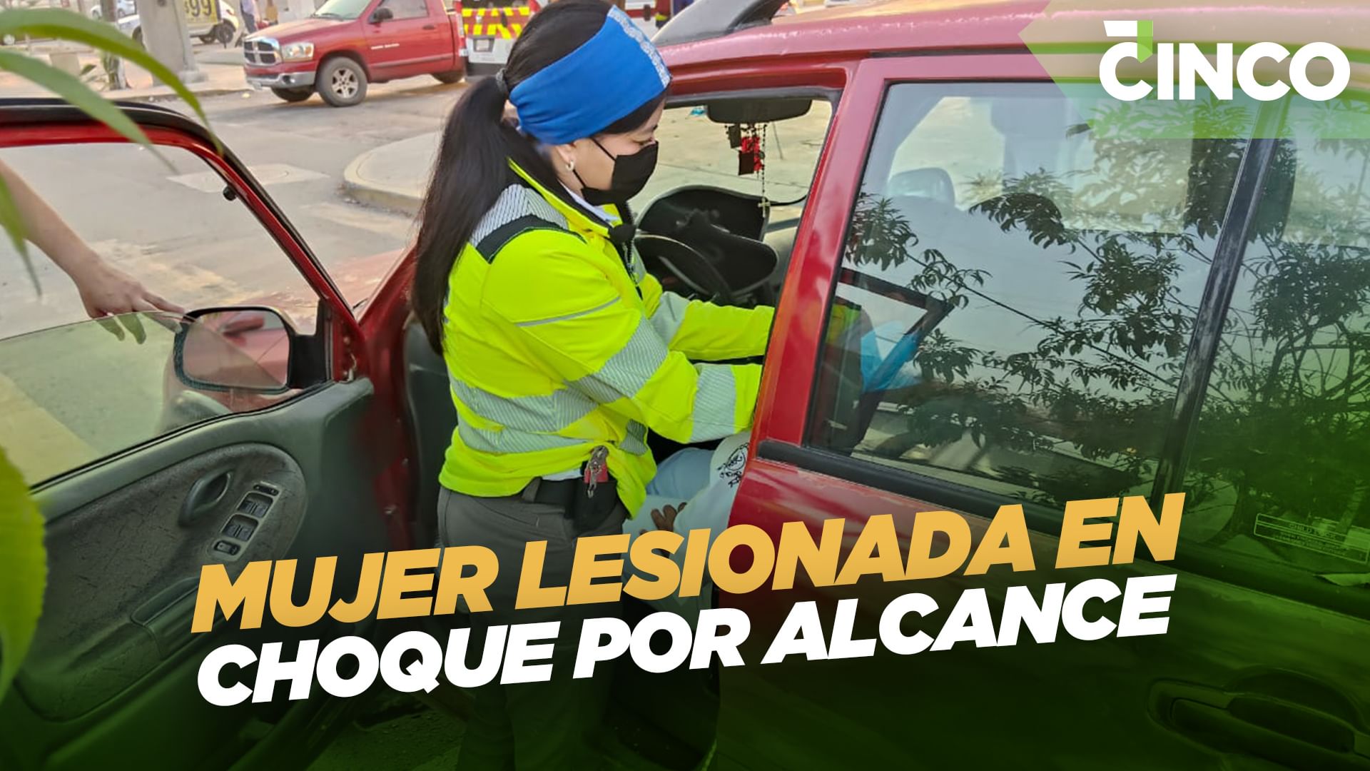 Mujer lesionada en choque por alcance