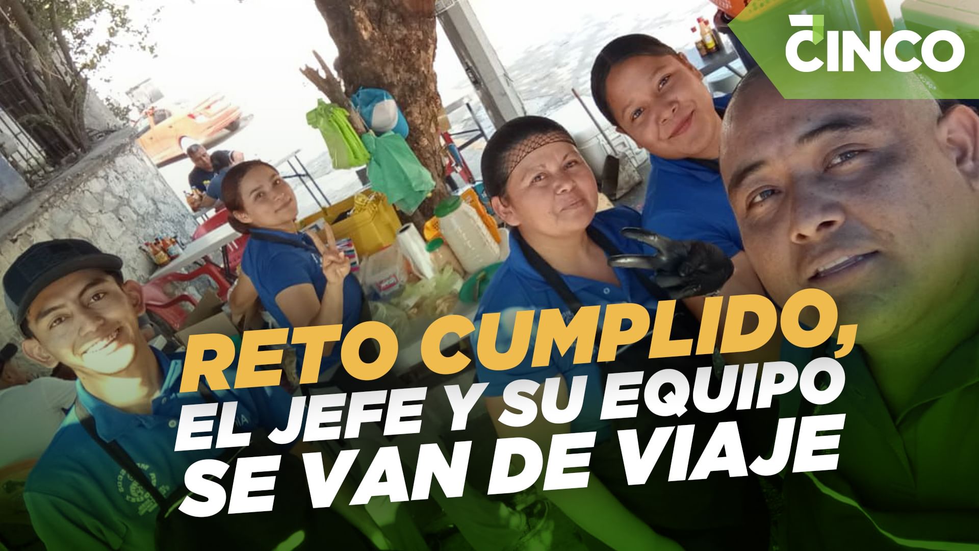 Reto cumplido, el jefe y su equipo se van de viaje