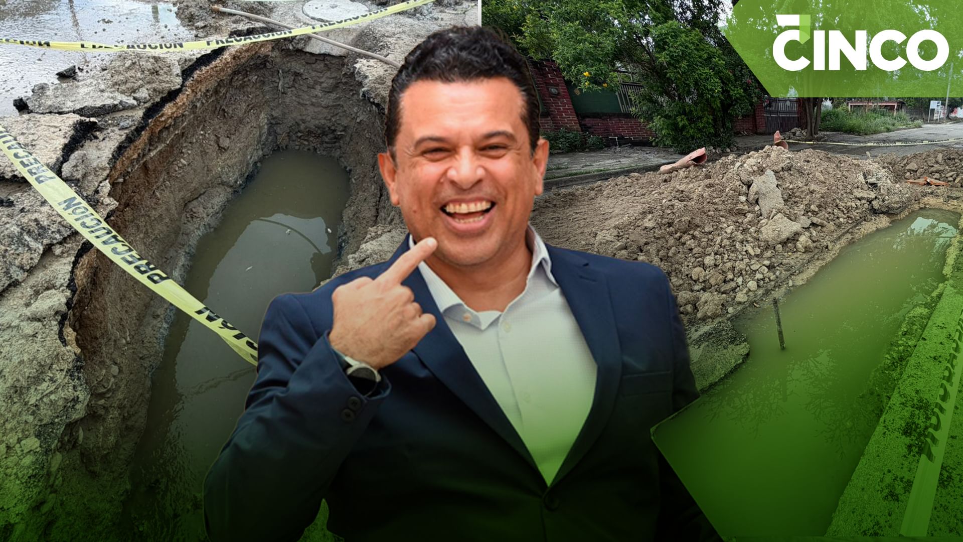 Entre socavones y aguas negras viven familias de la Miguel Alemán