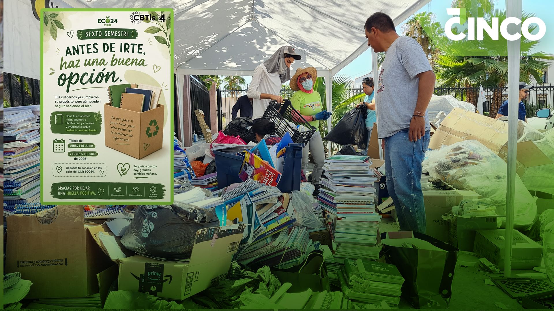 Invita CBTis 24 a sus alumnos a donar cuadernos y libros para reciclar