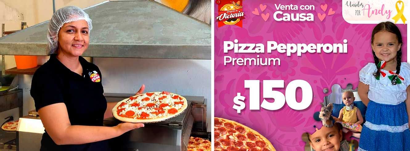 Compra una pizza para apoyar a Andy contra el cáncer
