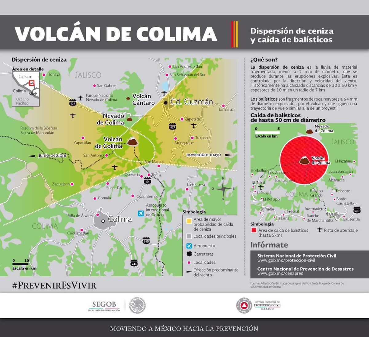 Sorprende gran explosión del Volcán de Colima